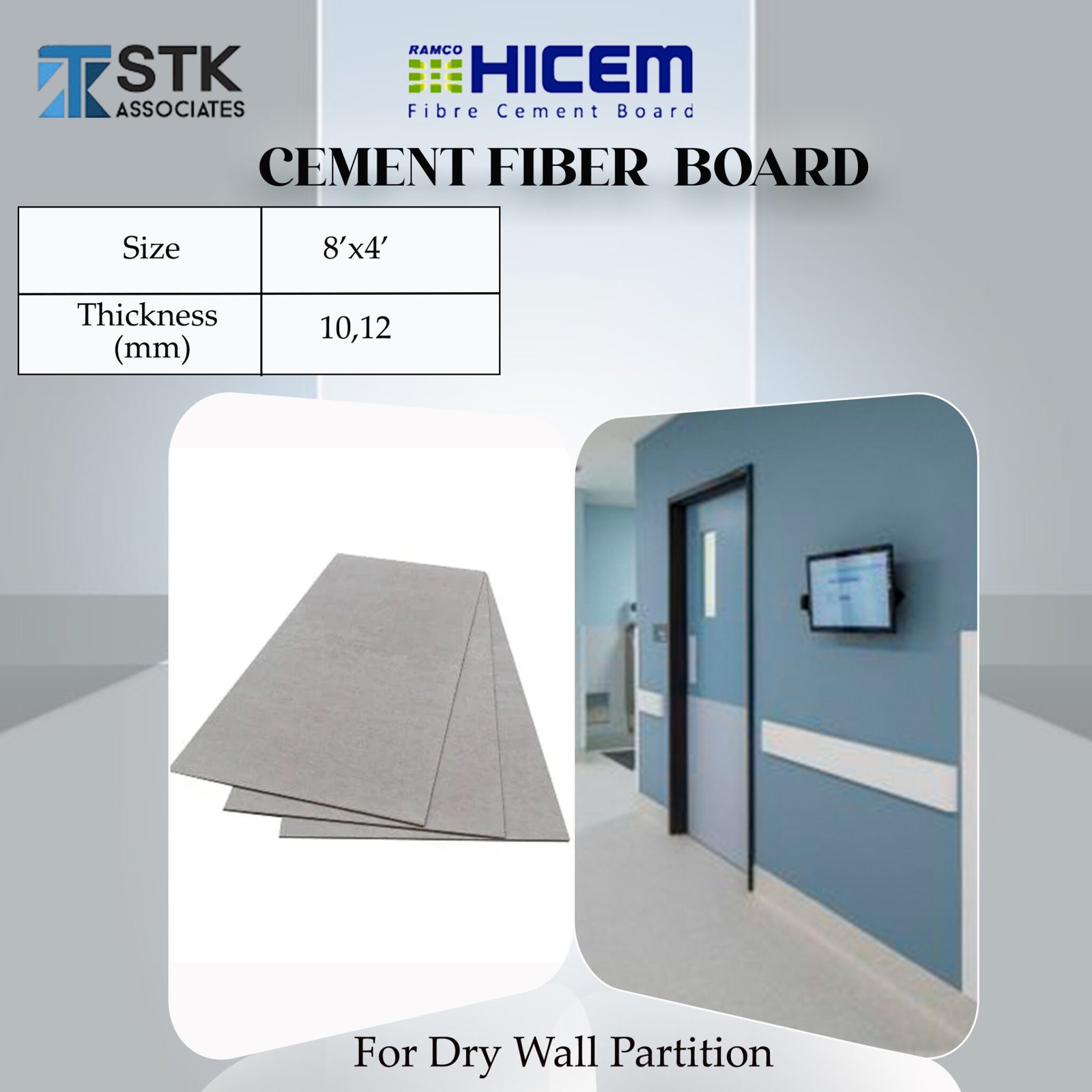 Ramco hicem cement board - Interior Design Material Showroom in Kerala